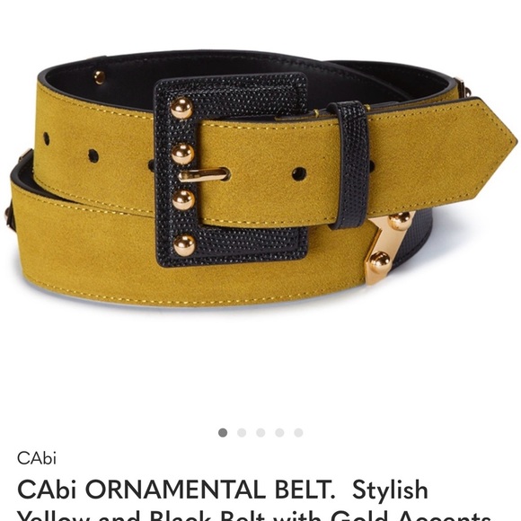 CAbi | Accessories | Cabi Ornamental Belt In Yellow And Black With Gold ...